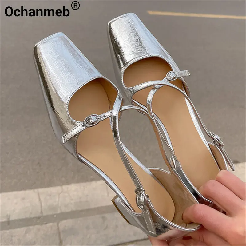 Silver Medium Heels