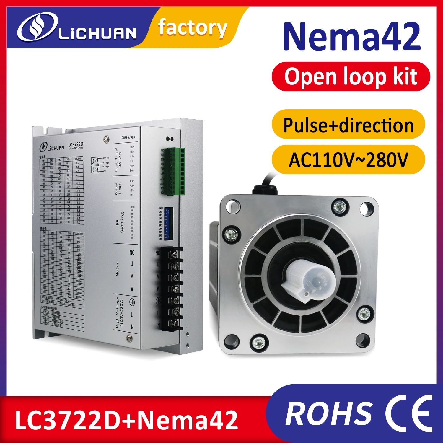 Lichuan 3phase Nema42 stepper motor 8Nm 12Nm 16Nm 20Nm with open loop ...
