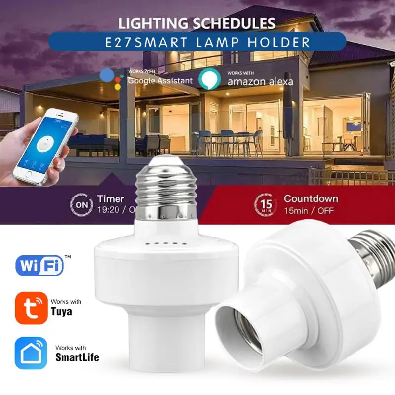 WiFi Smart Light Bulb Adapter Lamp Holder Base AC Smart Life/Tuya ...