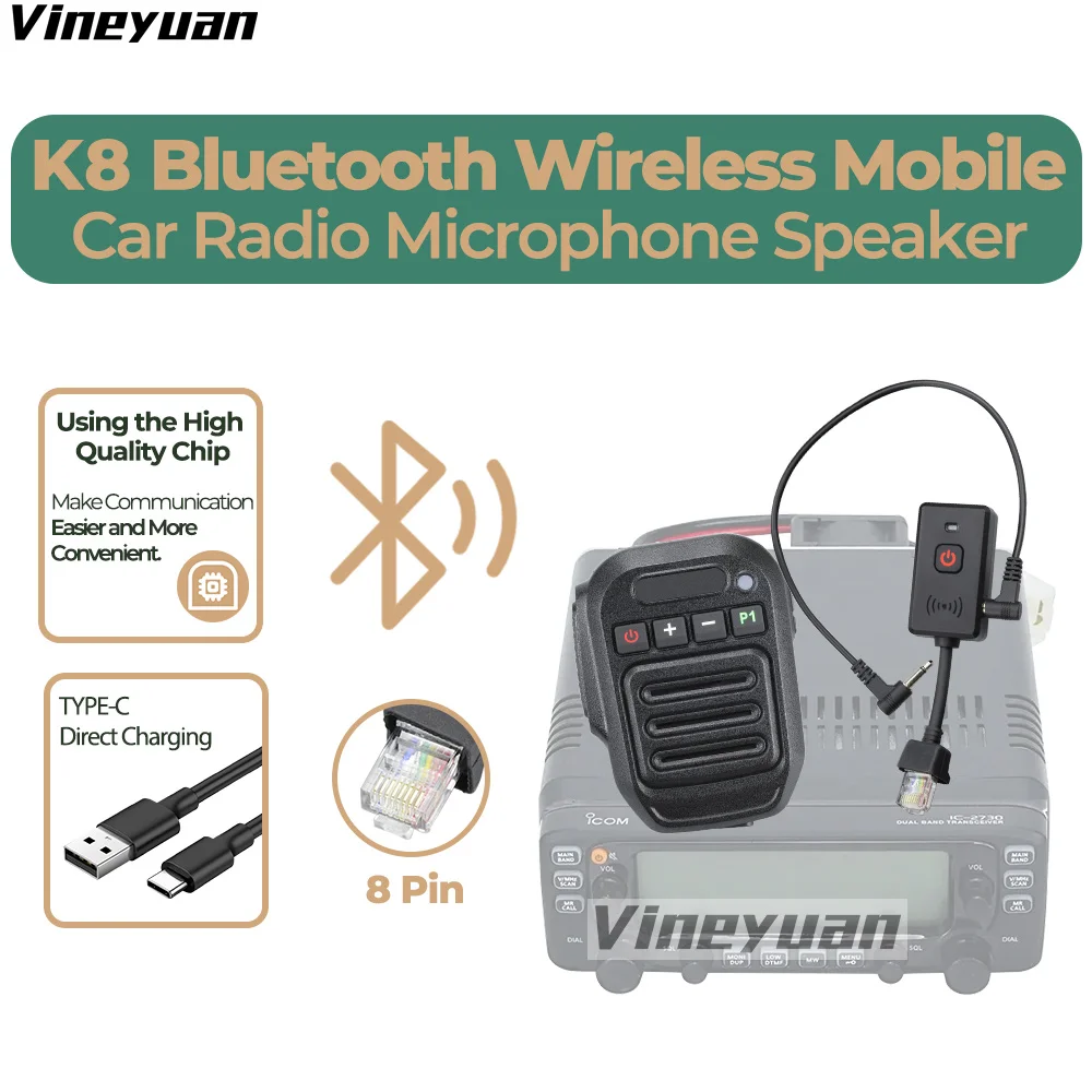 K8-Bluetooth-Wireless-Mobile-Car-Radio-Microphone-Speaker-for-Kenwood ...