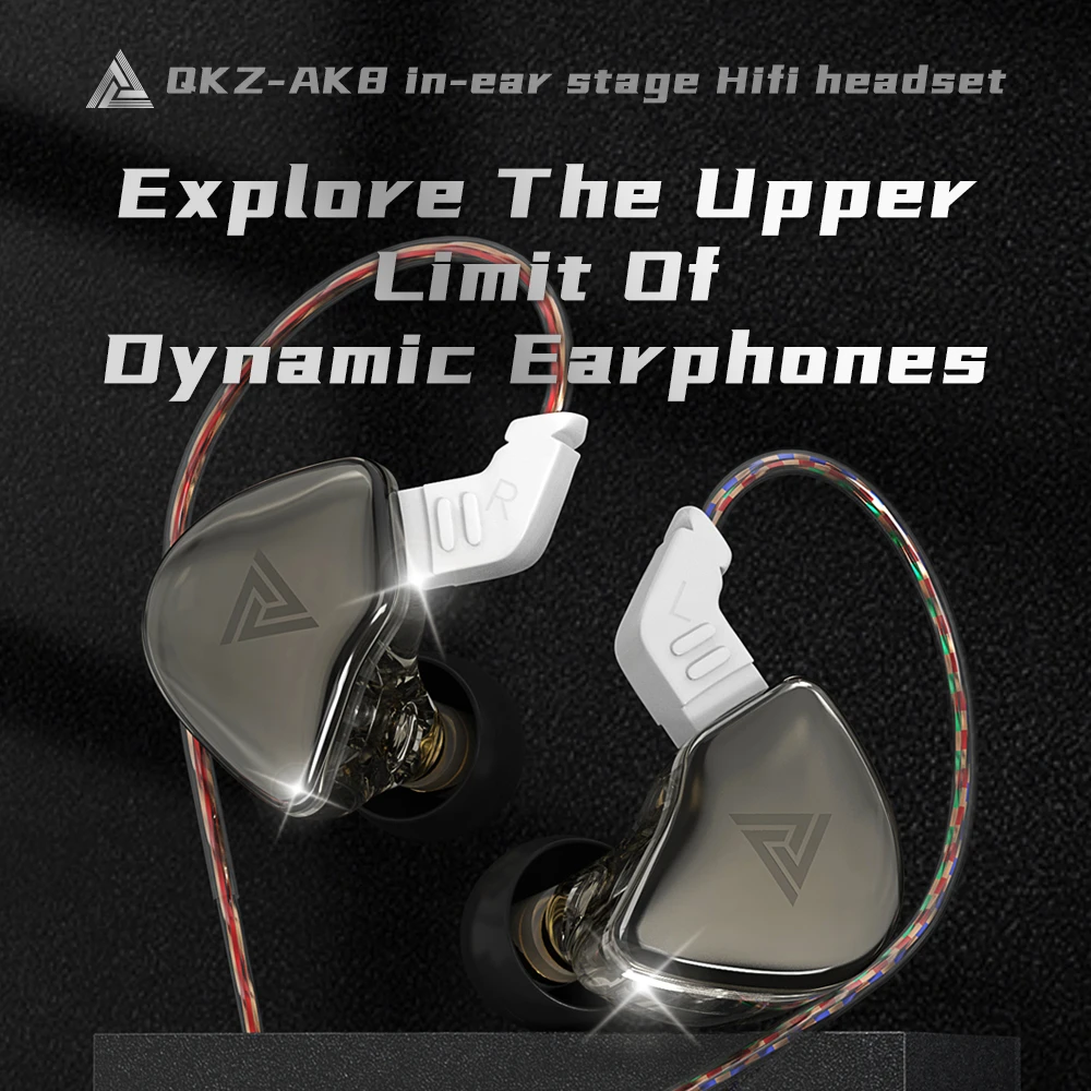 QKZ AK8 3.5mm Wired In Ear Stage Earphones Copper Driver HiFi Sport ...