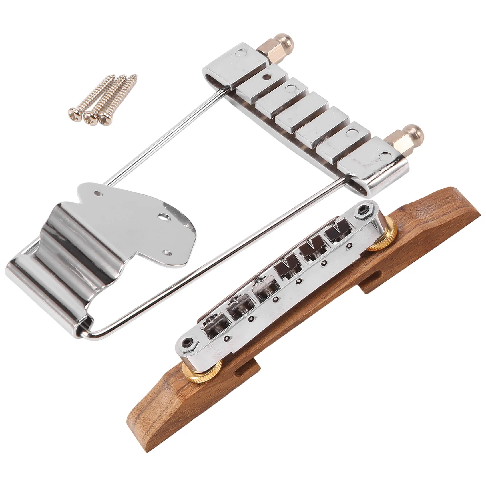 Electric-Guitar-Bridge-Adjustable-Rosewood-Base-Bridge-Tailpiece-Set ...