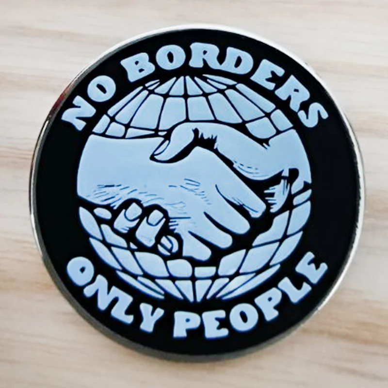 No-borders-enamel-pin-ANTIFA-Antifascist-Anarchy-Anarchist-brooches-Hat ...