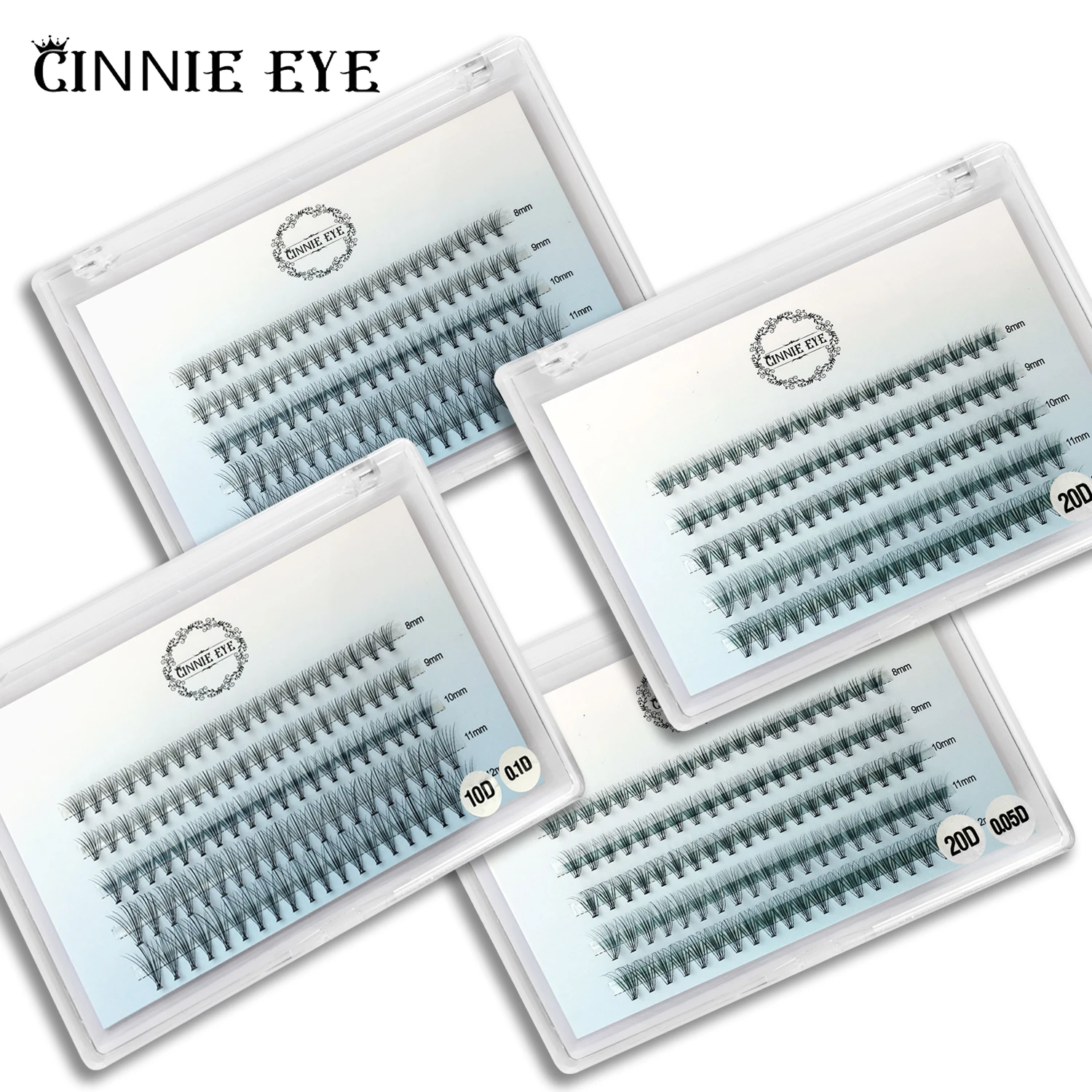 New 100 Clusters Lashes Individual Cluster Ready Fan Bunches Mink ...