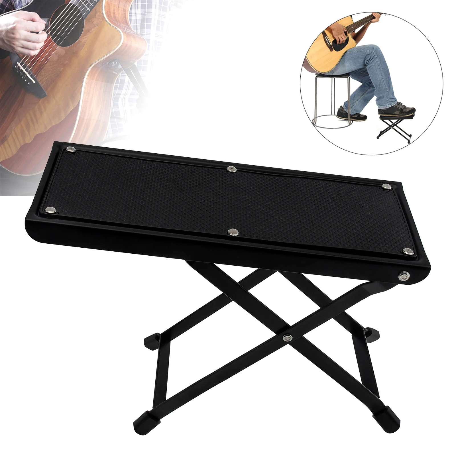 Metal-Folding-Guitar-Footstool-Foot-Rest-Stool-Anti-Slip-Stand-Height ...