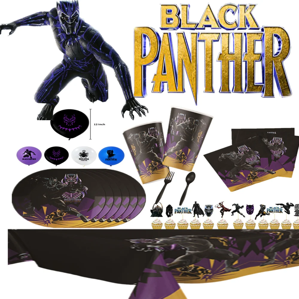 Black Panther Theme birthday party Disposable decorations Party ...