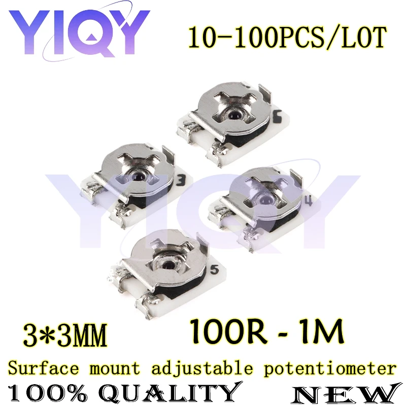 10-100PCS 3*3 Trimmer resistance Potentiometer Trimpot SMD 3X3 ...