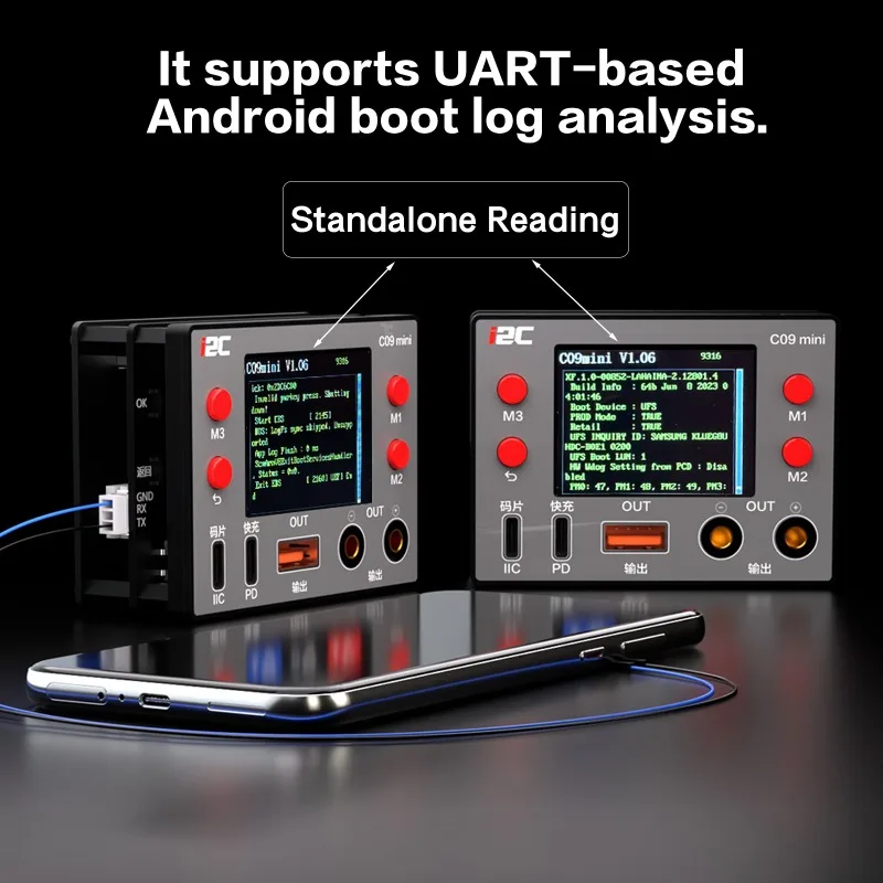 I2C C09mini Waveform Ammeter for Phone Repair 140W Charging Test IIC ...