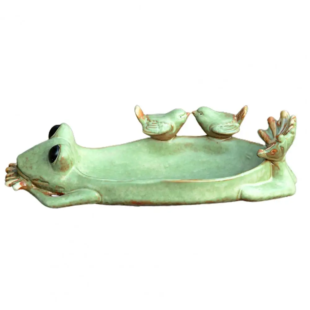 Colorful-Pollination-Device-Cute-Frog-Shaped-Bee-Feeder-Ceramic-Resin ...
