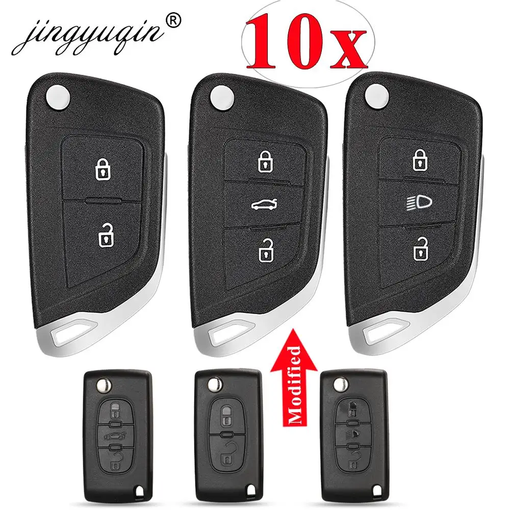 jingyuqin 10pcs Modified Flip Car key shell for Peugeot, please message ...