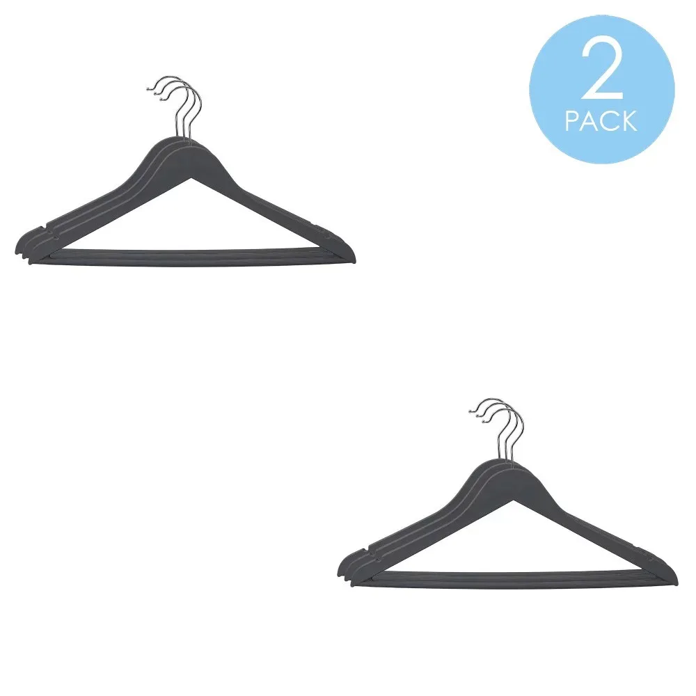 Non-Slip-3-pc-Rubberized-Plastic-Hangers-2-Pack-Charcoal-closet ...