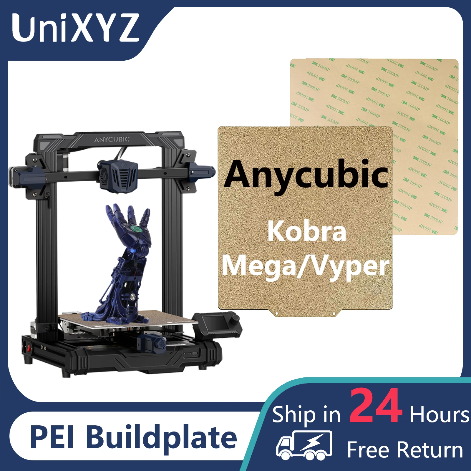 Textured PEI Buildplate with Magnetic Base for Anycubic i3 Mega/ Mega s ...