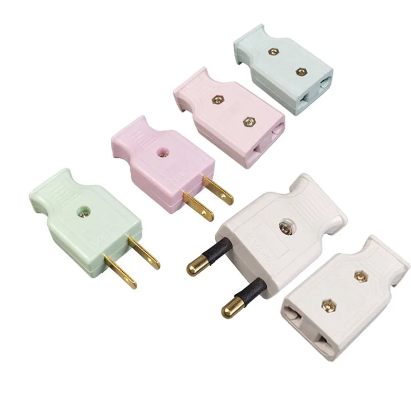 White-16A-10A-EU-US-Wiring-Power-Cord-Plug-European-America-2-Pole ...