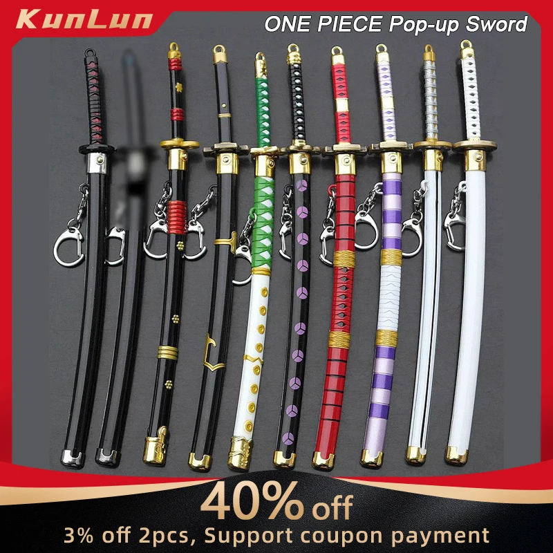 22cm-ONE-PIECE-Pop-up-Sword-Keychain-Metal-Model-Zoro-Figure-Katana ...
