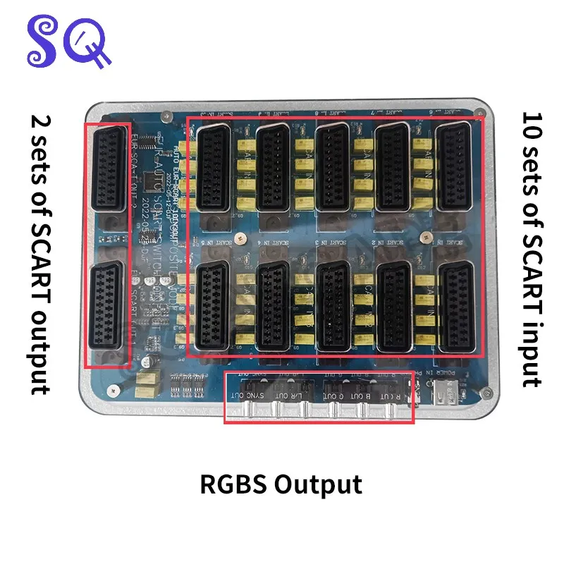 10 In 3 Output Eur Scart Distributor 2 Scart 1 Rgbs Auto Rgbs Video ...