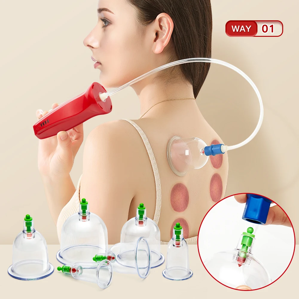 6 Cup Electric Vacuum Cupping Massage Body Cups Anti-cellulite Therapy Massager For Body ...