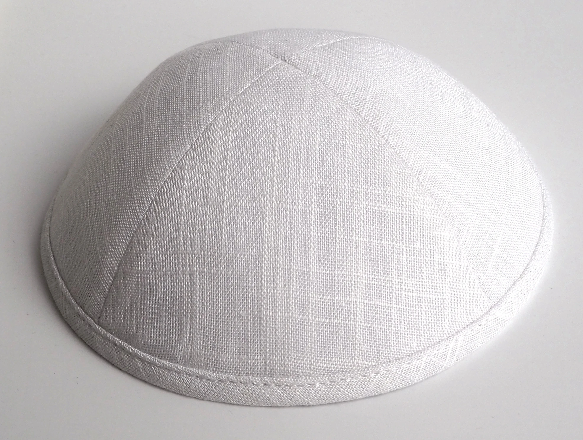white linen kippahs, kippot, kipot with gold color embroidery logo for ...