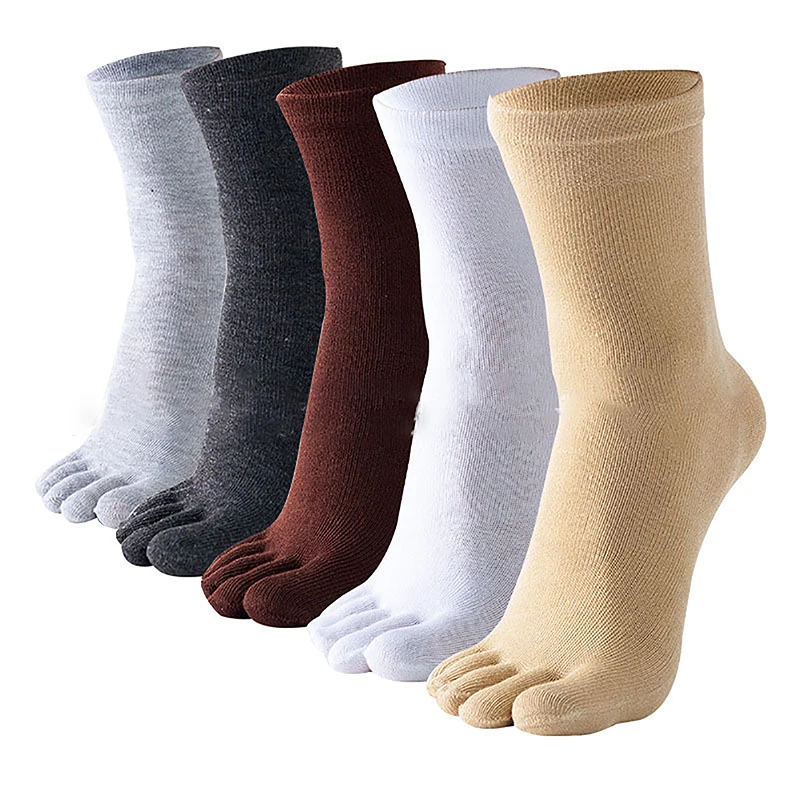 1-Pair-Sports-Running-Sweat-Solid-Color-Separate-Toes-Unisex-Toe-Socks ...