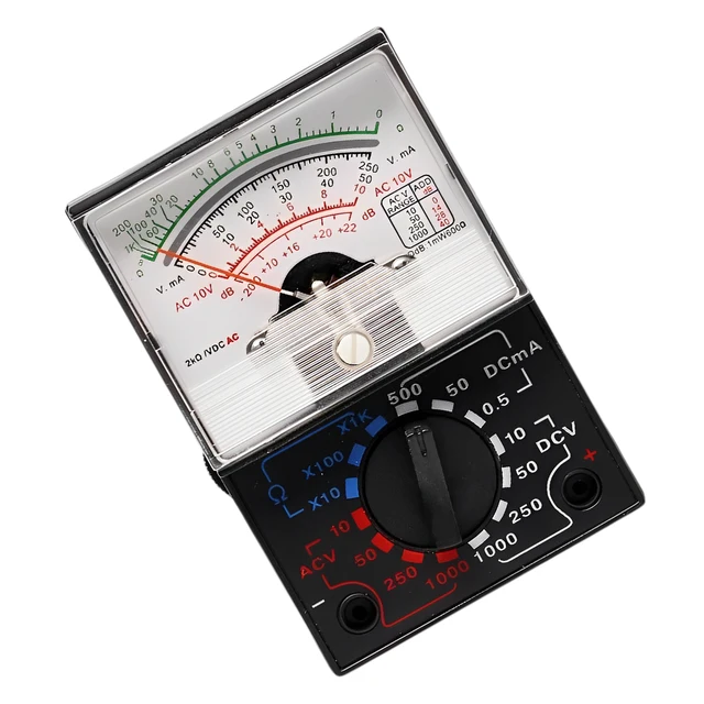 Analog Pointer Multimeter Black Safe AC DC Voltage with Tester Pen ...