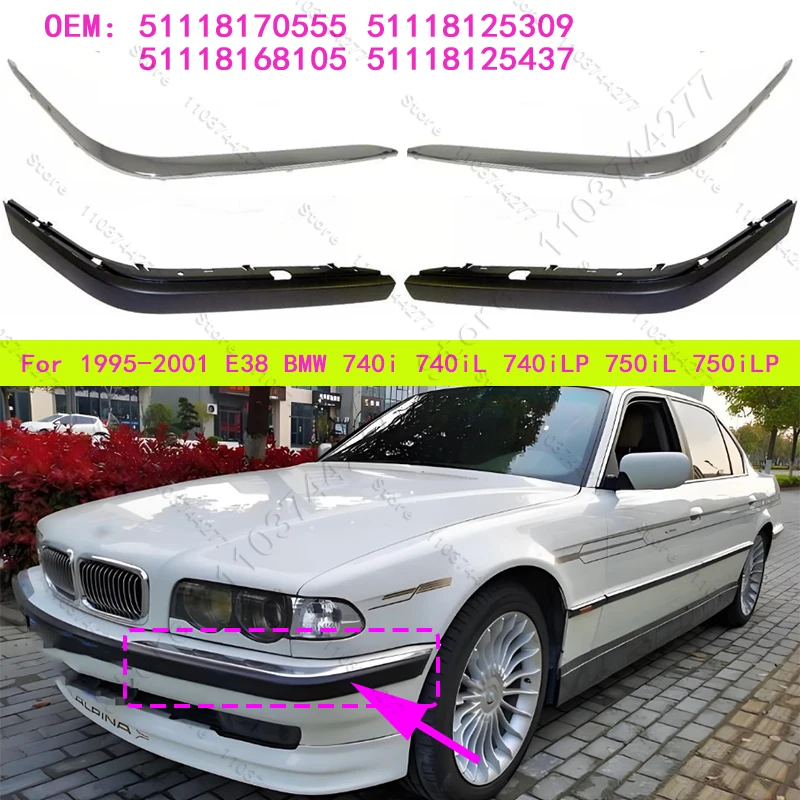 1995-2001 E38 BMW 740i 740iL 740iLP 750iL 750iLP 앞 범퍼 트림 51118170555 ...