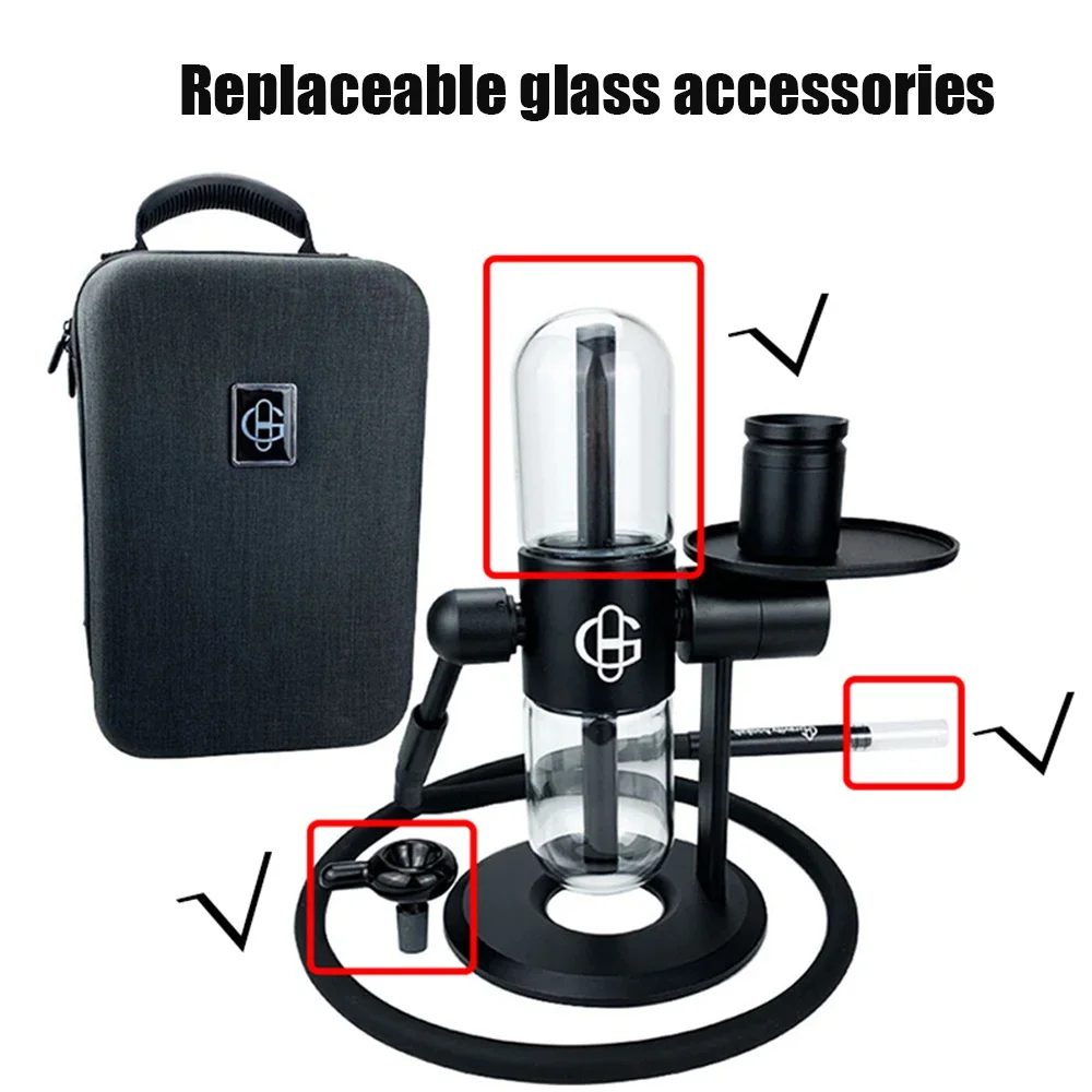 Kompact-Gravity-Hookah-Smoking-Pipe-Replaceable-Glass-Bottles-Tobacco ...