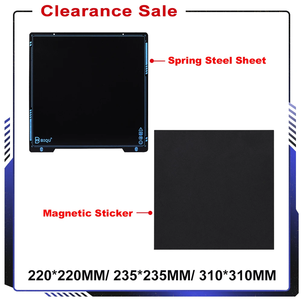 Biqu Sss B1 Super Spring Steel Sheet+flex Magnetic Sticker Heatbed Pei ...