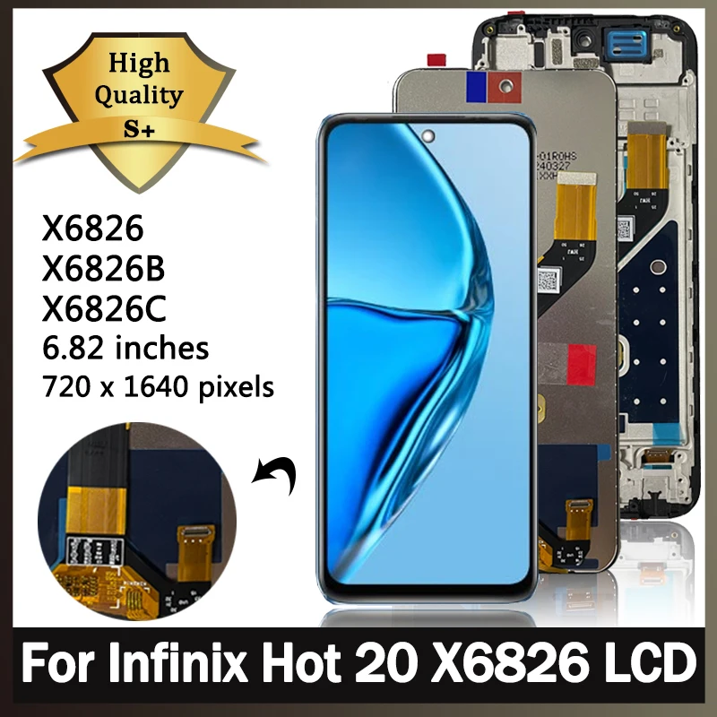 6-82-Original-Hot20-Screen-For-Infinix-Hot-20-X6826-X6826B-X6826C-LCD ...