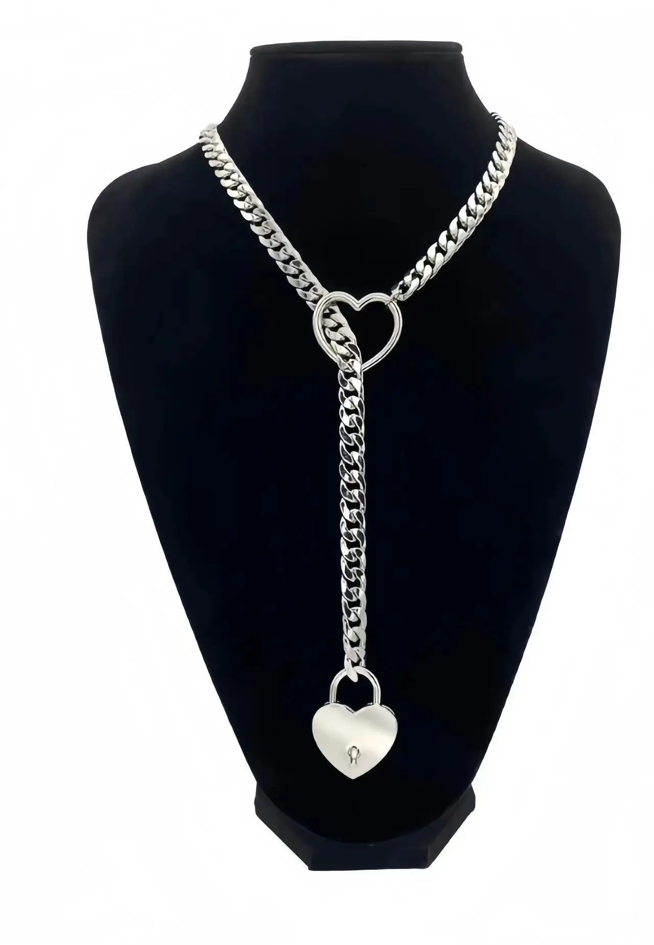 1-Pc-Fashion-Love-Heart-Thick-Chain-Exaggerat-Personality-Simple-Silver ...