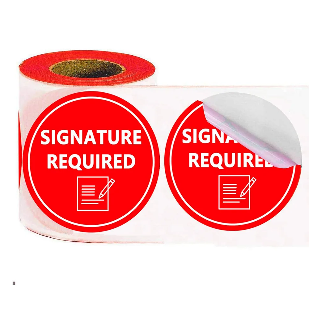 500-SIGNATURE-REQUIRED-Stickers-3-Inches-Suitable-for-Safety-and ...