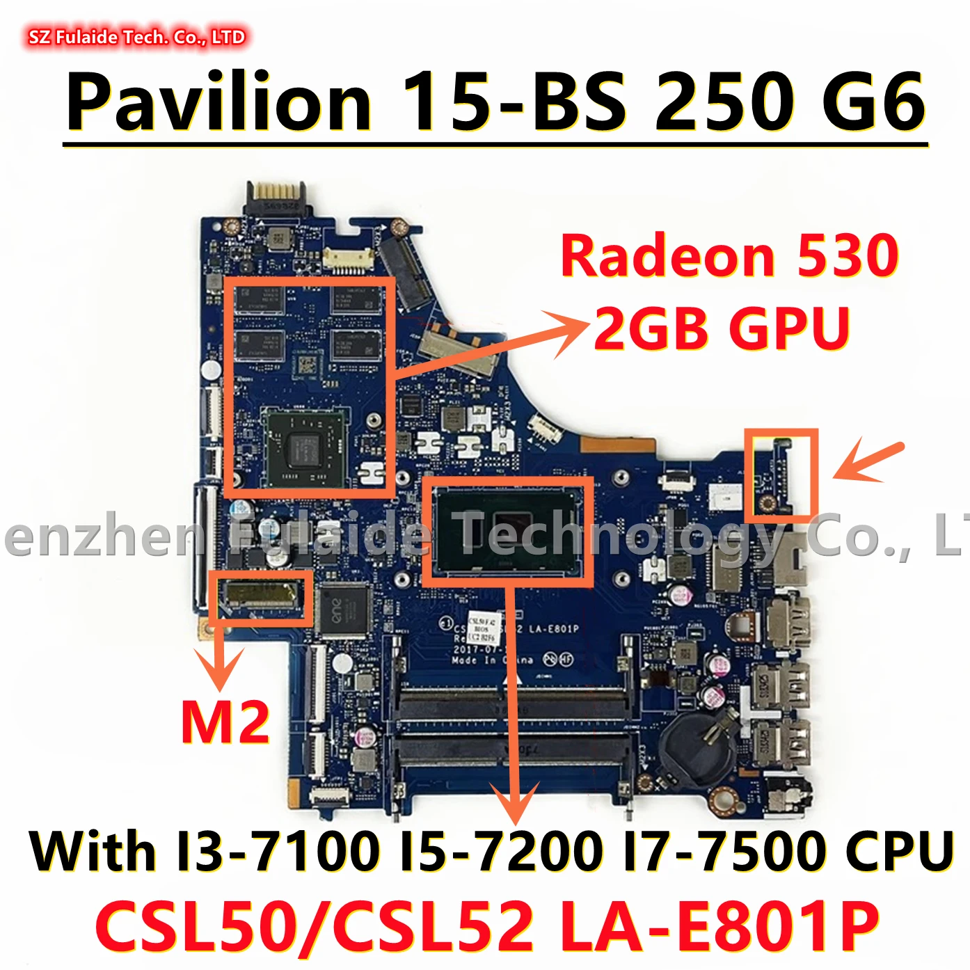 CSL50-CSL52-LA-E801P-For-HP-Pavilion-15-BS-250-G6-Laptop-Motherboard ...