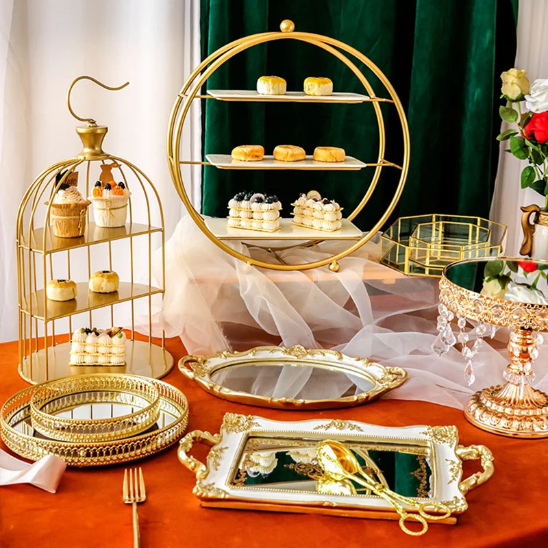 Gold-Decorations-Cake-Stand-Wedding-Kitchen-Living-Room-Accessories ...