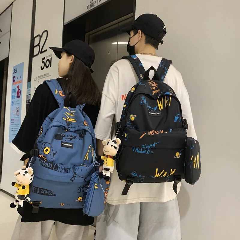 New-Graffiti-Personality-Backpack-Korean-Version-Student-Schoolbag ...