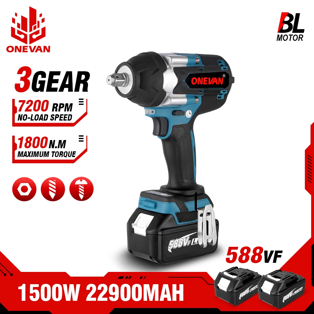 ONEVAN-1800N-M-High-Torque-Brushless-Electric-Impact-Wrench-Screwdriver ...