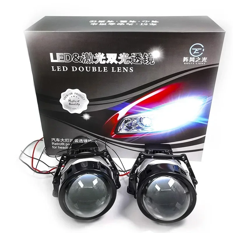 12V-50W-5500K-Dual-lens-Automobile-LED-Projector-Lens-Headlight-with ...