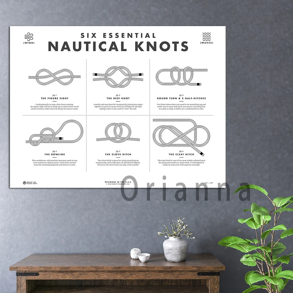 Nautical Knots Print Sailing Knots Sailing Gifts For Boat Lovers Gifts ...
