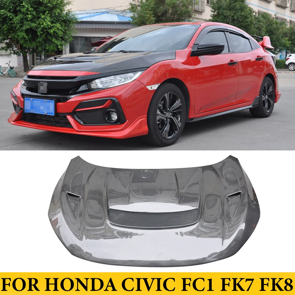 For-Honda-Civic-FC1-10TH-FK7-FK8-Carbon-Fiber-Front-Engine-Hood-Cover ...