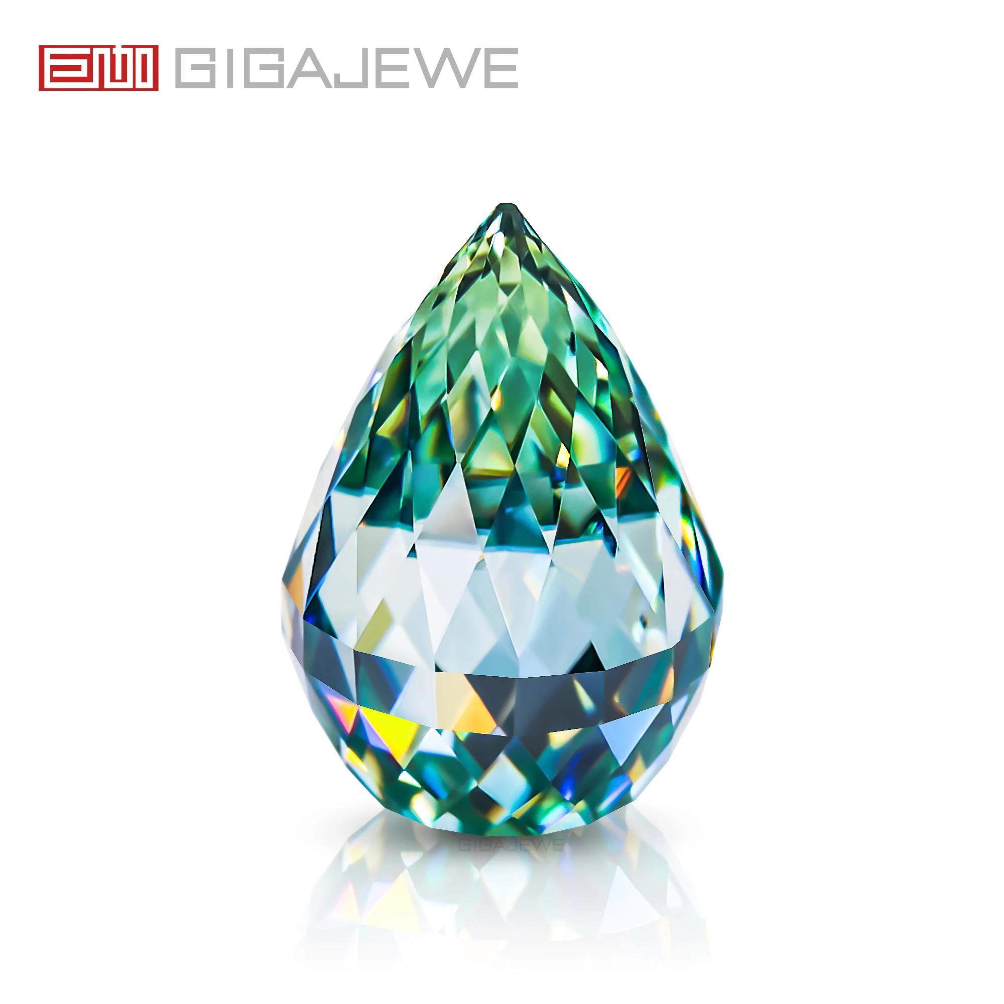 GIGAJEWE-Briolette-Pineapple-Cut-Cyan-Color-Moissanite-PFL-remium-Gems ...