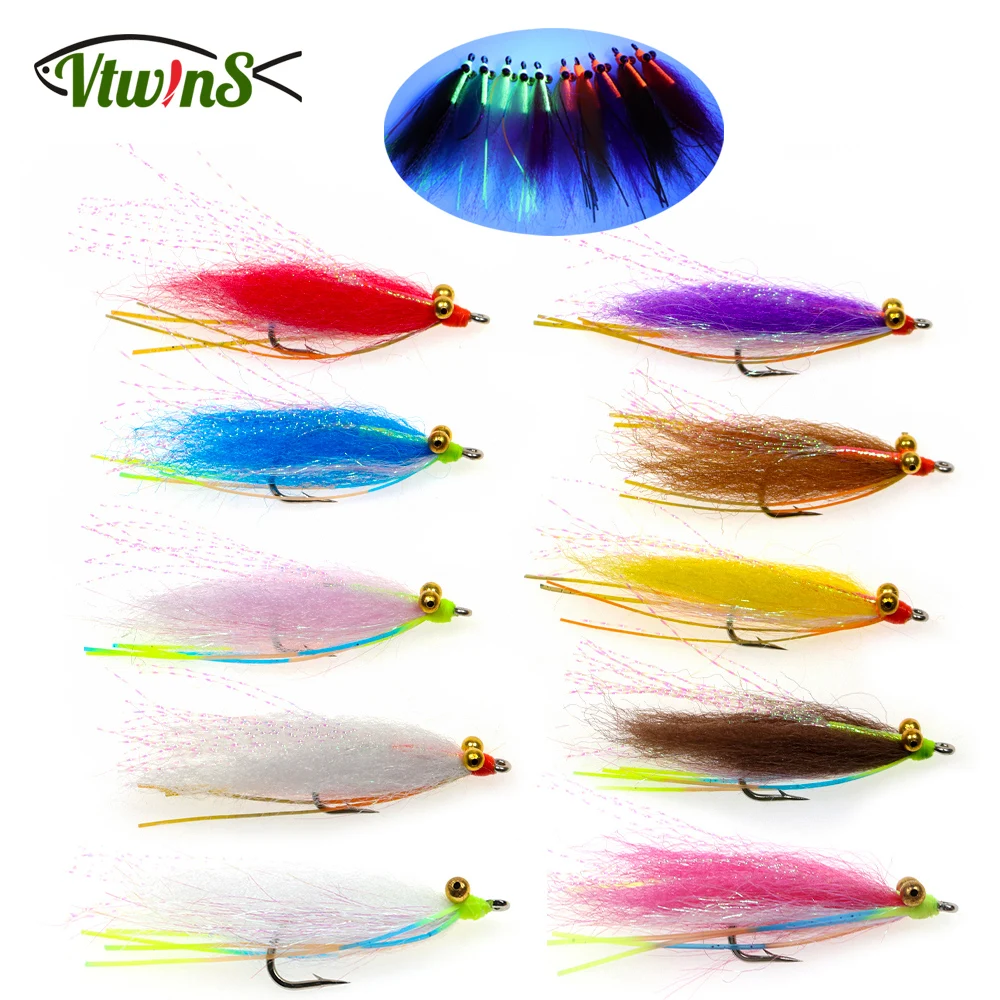Vtwins 6PCS/10PCS Crazy Charlie Fly Fishing Flies Saltwater Fly ...
