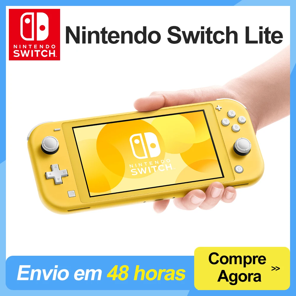 Nintendo Switch Lite Amarelo 32gb Built-in Almofada De Controle 5. Tela ...