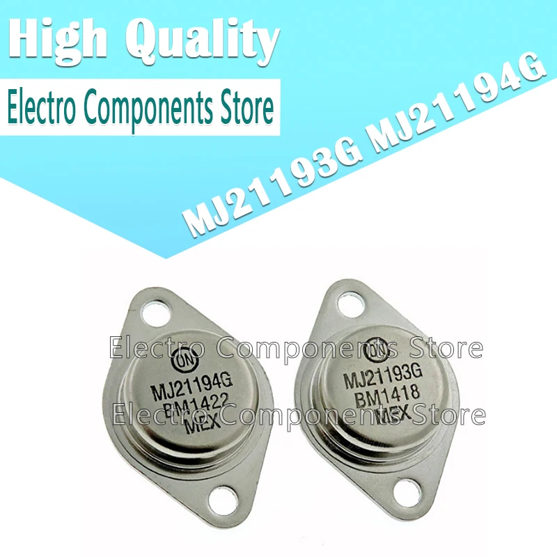 MJ21193G MJ21194G Power Transistor 16A 250V TO-3 Darlington Bipolar ...