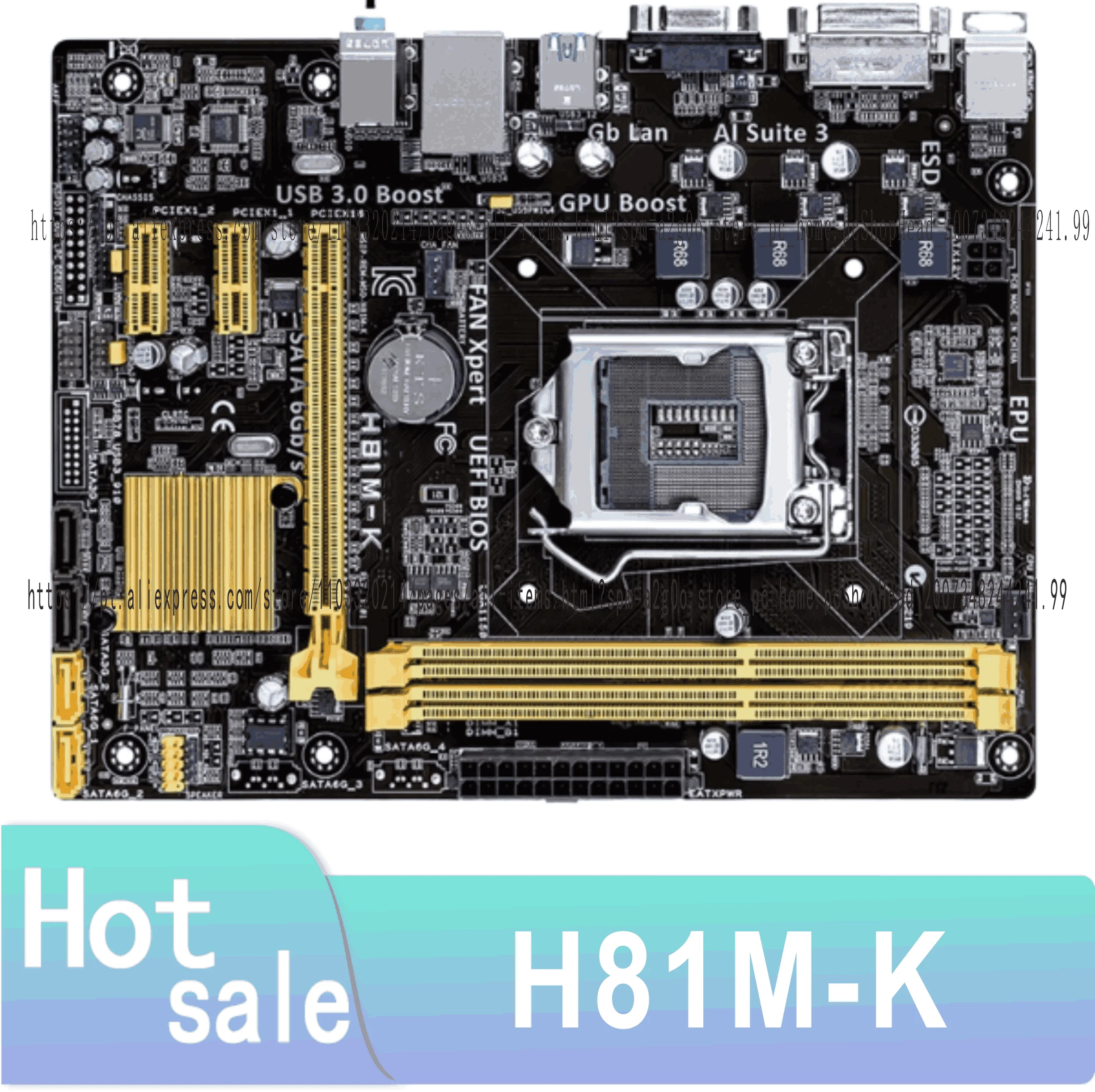 מעבד משומש H81M-K H81M-K/K31ADE/DP_M LGA 1150 Intel תומך במעבדי Core i3 ...