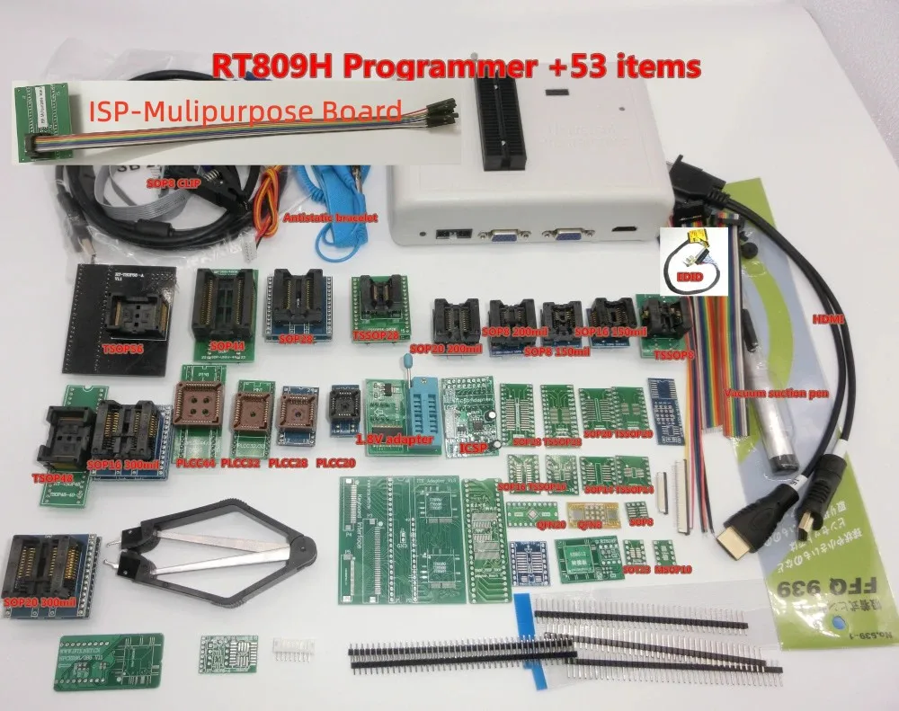 100-Original-RT809H-RT809HSE-EMMC-Nand-FLASH-Programmer-with-BGA48-BGA63-BGA64-BGA169-Adapter ...