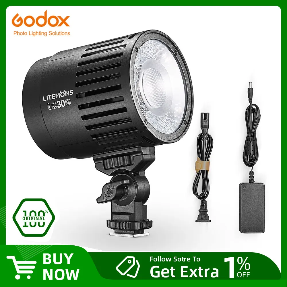 Godox-LC30D-LC30Bi-3200K-6500K-CRI-TLCI-Litemons-Flexible-Handheld-Lamp ...