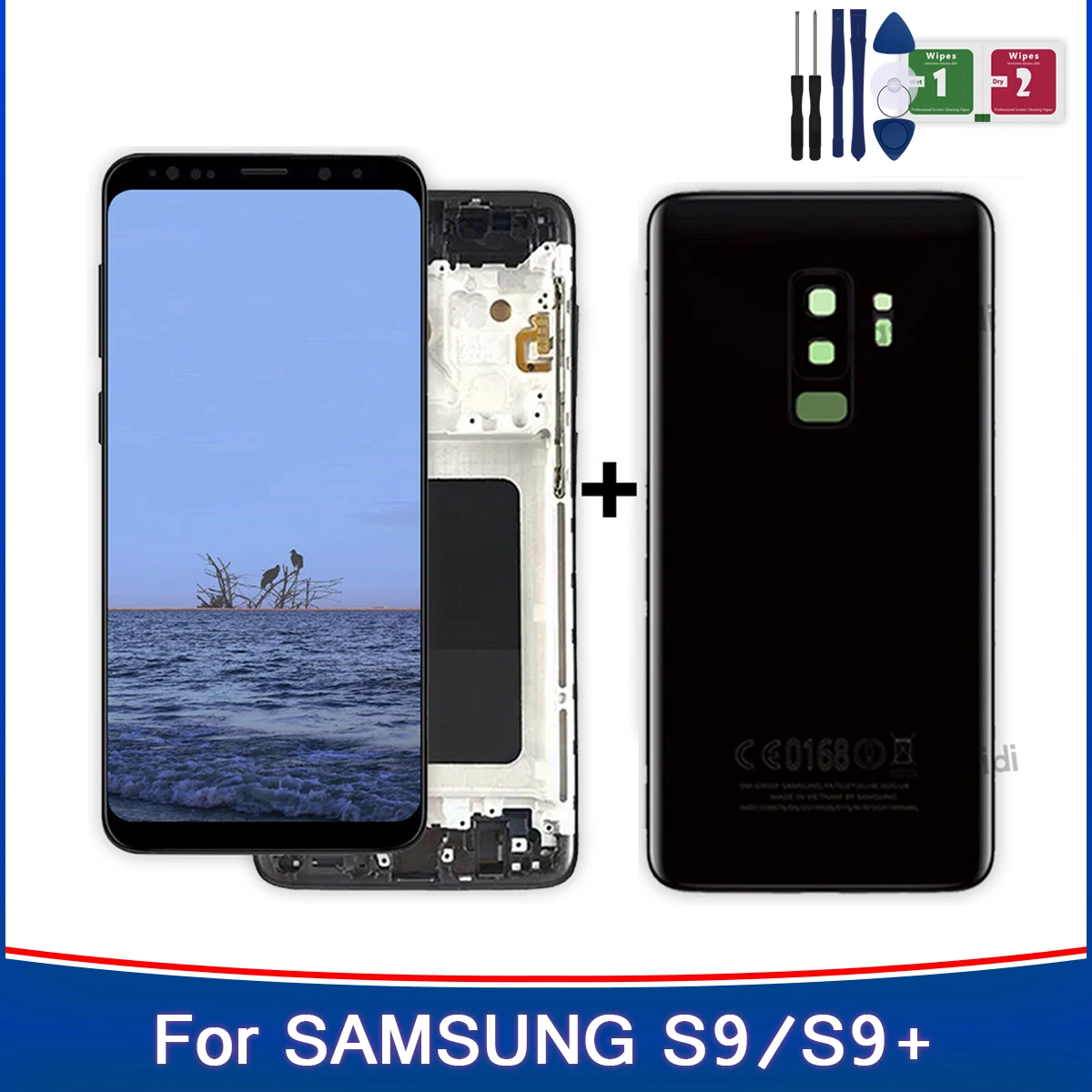 Tela-de-toque-TFT-LCD-com-moldura-digitalizador-para-Samsung-Galaxy-S9 ...