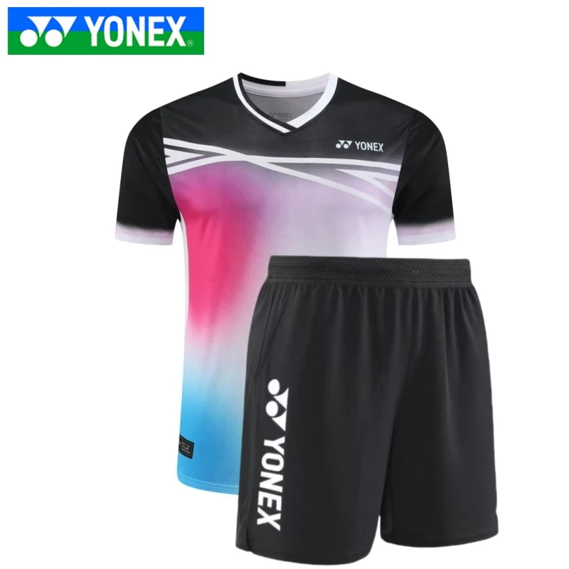 YONEX-Summer-shorts-Breathable-quick-drying-short-sleeve-men-s-badminton-suit-Running-tennis ...