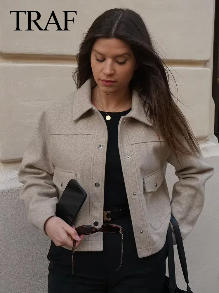 TRAF-2024-Women-s-Button-Down-Turndown-Collar-Jacket-Female-Soft-Tweed ...