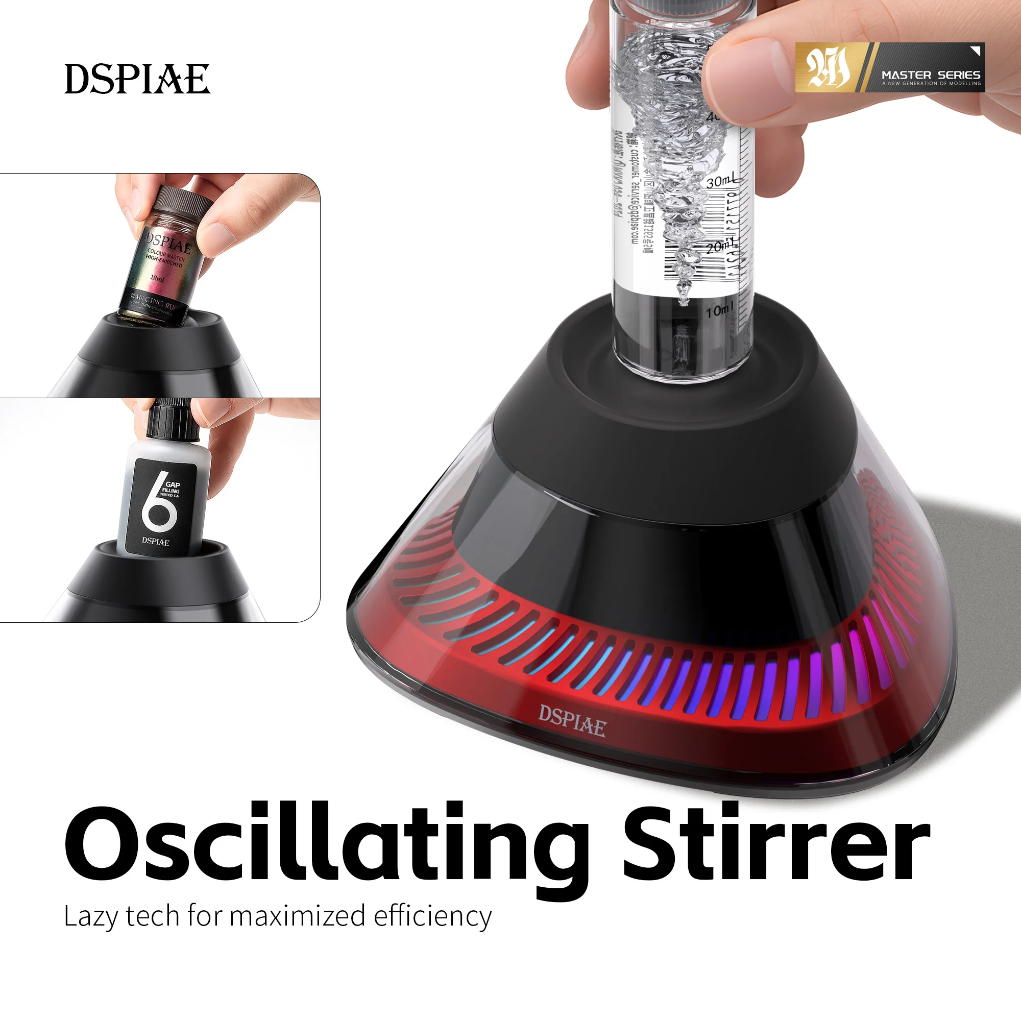 【DSPIAE MS-02 Portable Paint Mixer】TYPE-C Oscillating Stirrer with ...