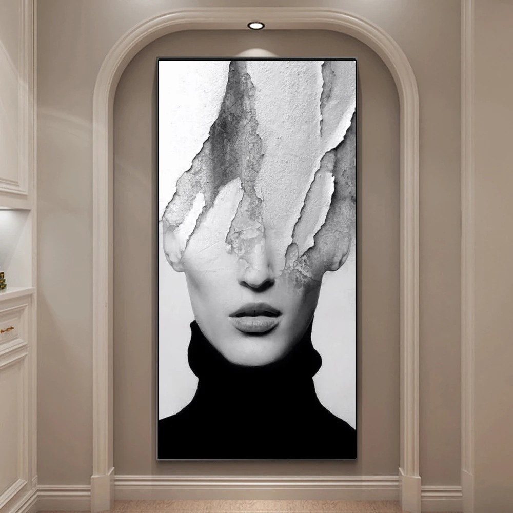 Black And White Painting Abstract Face
