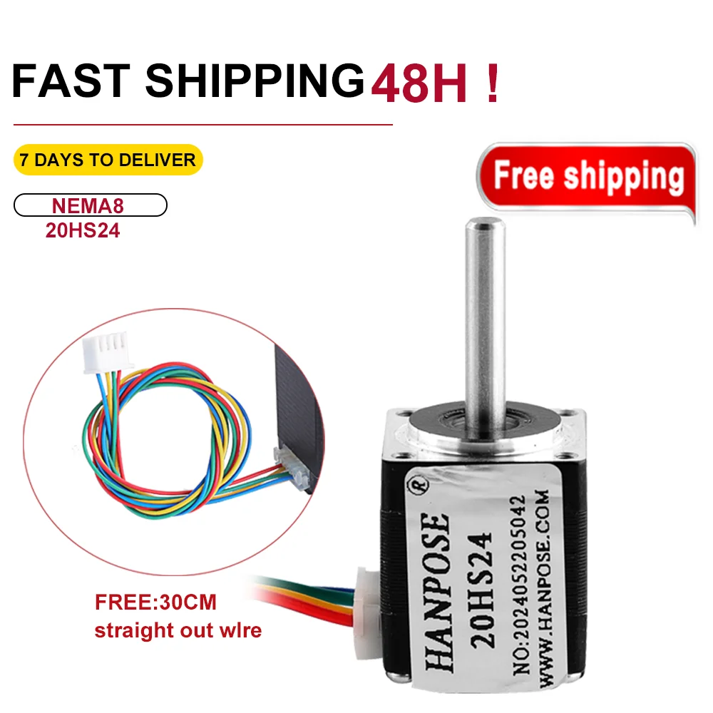 Mini-Stepper-Motor-H24mm-20HS24-12mN-m-0-8A-1-8-Degree-CNC-Milling ...