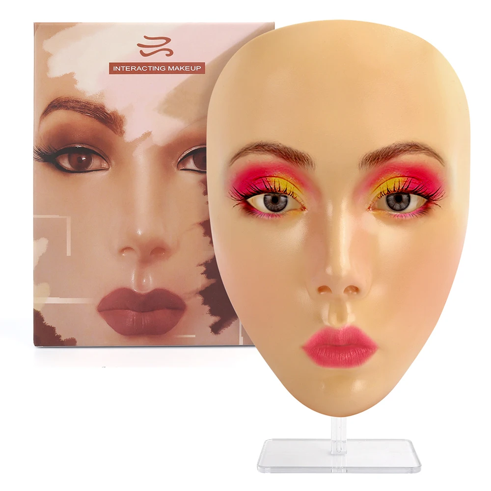 Face-Reusable-Makeup-Practice-Mask-Board-Eye-Pad-Silicone-Bionic-Skin ...